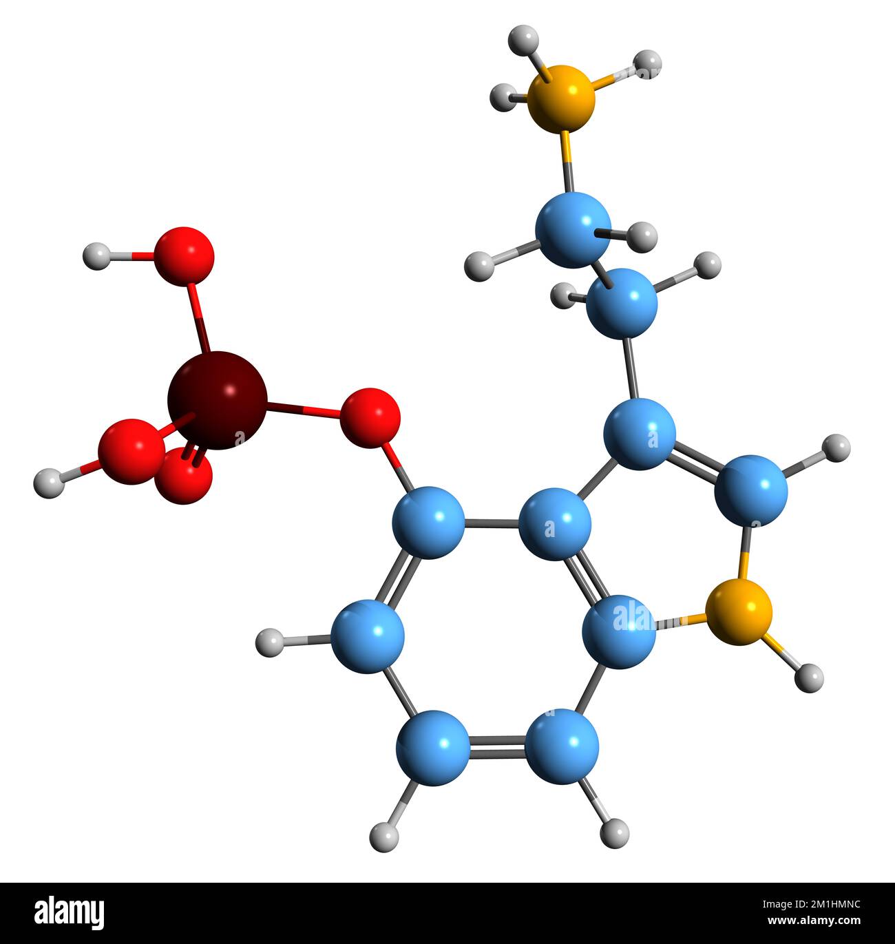 3D image of Norbaeocystin skeletal formula - molecular chemical ...