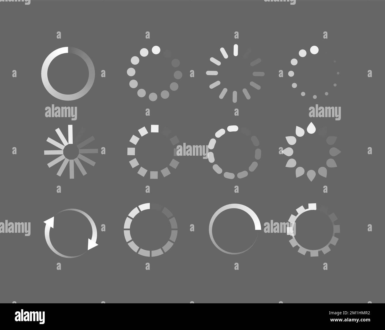 Loader icon vector circle button. Load sign ymbol progress bar for upload download round process ...