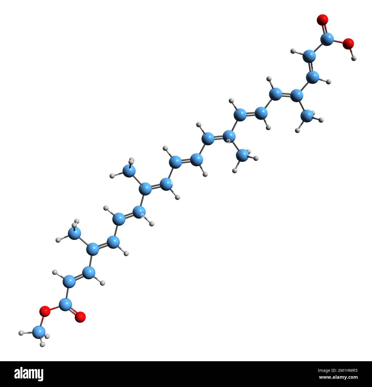3D image of norbixin skeletal formula - molecular chemical structure of ...