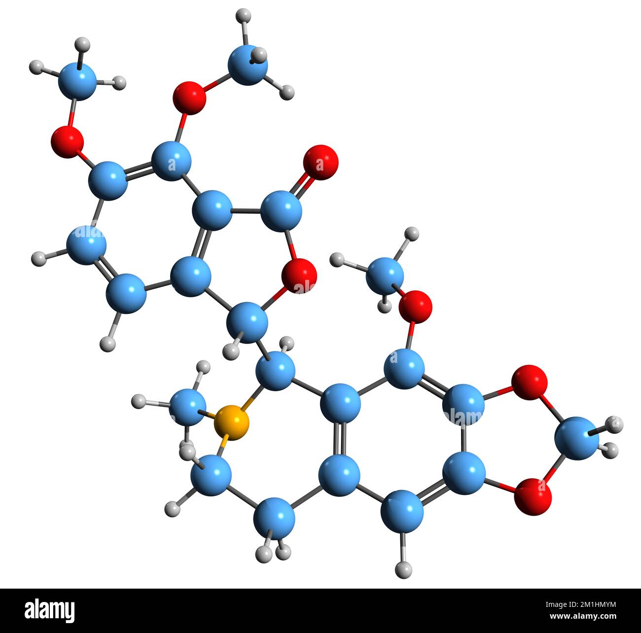 3D image of Noscapine skeletal formula - molecular chemical structure ...
