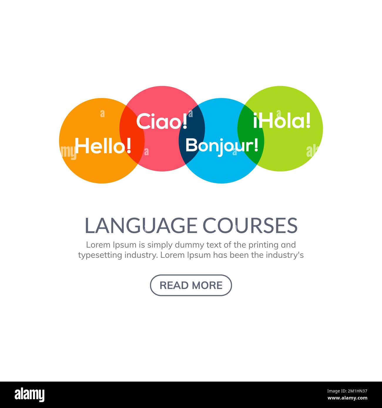 Language learn vector banner design. Language course english different ...