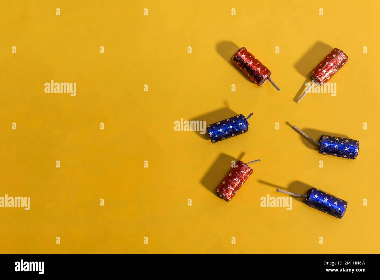 Indian festival Diwali firecrackers bomb on yellow background. Diwali ...