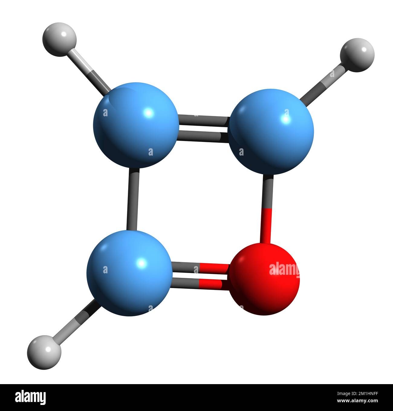 3D image of Oxetene skeletal formula - molecular chemical structure of ...