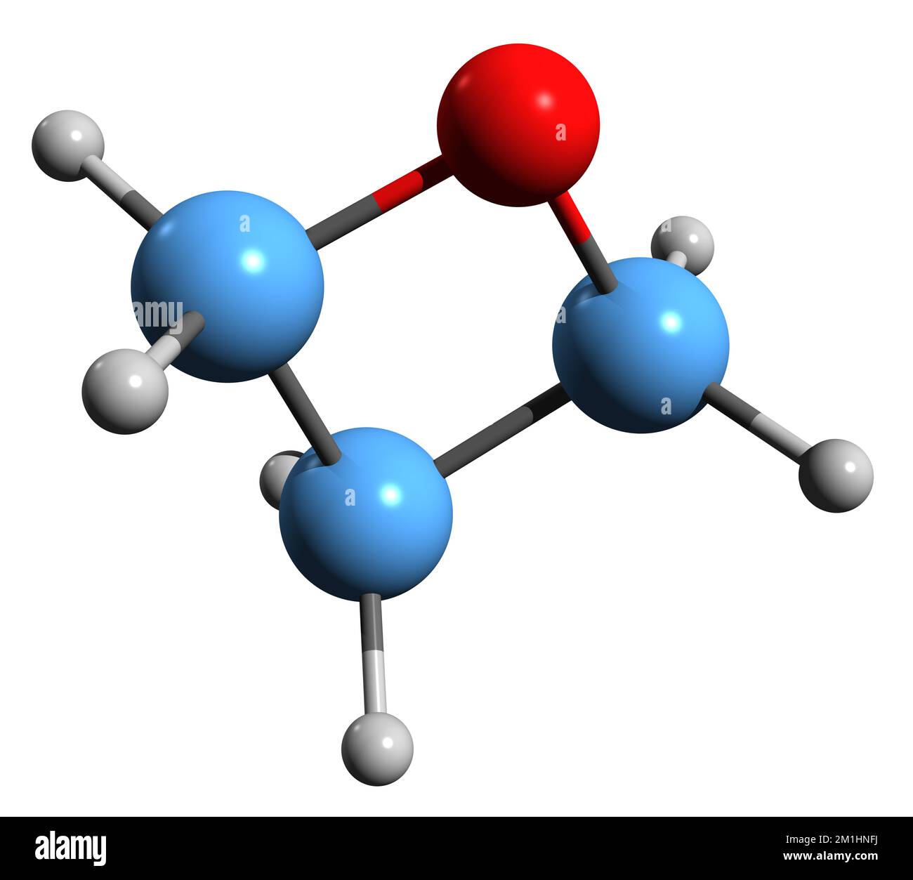 3D image of Oxetane skeletal formula - molecular chemical structure of ...