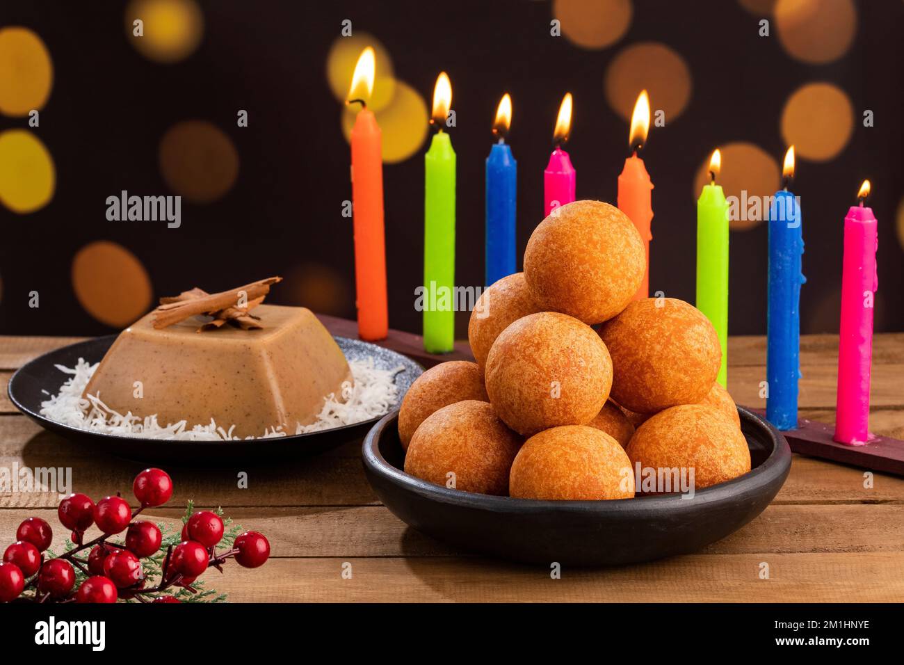 Buñuelos and natilla, Colombian christmas food - Candlelight night ...
