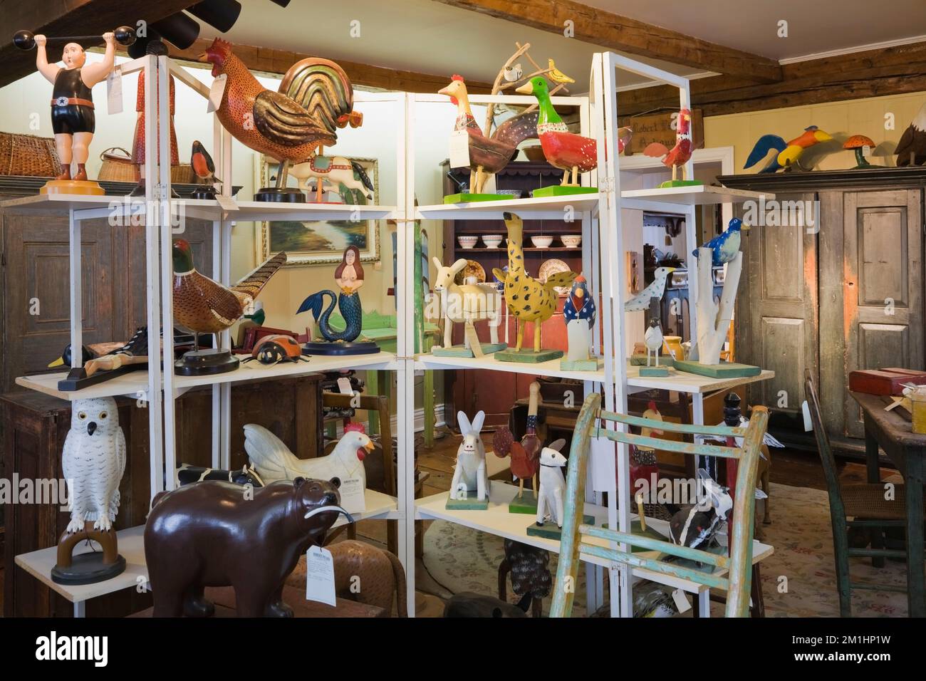 Antique decorative wooden sculptures, statues and other objects and ...