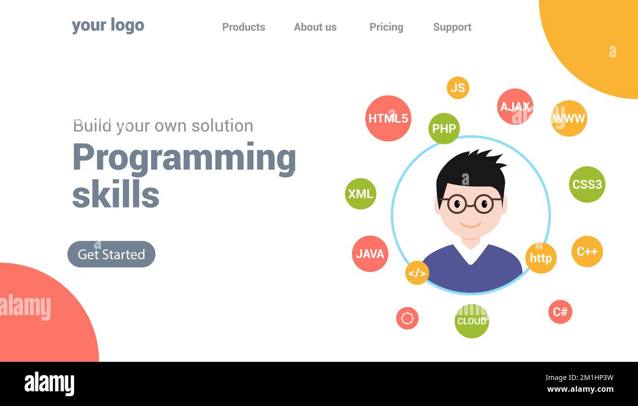 Programmer flat design graphic illustration. Computer geek programming ... Programmer flat design graphic illustration. Computer geek programming ...