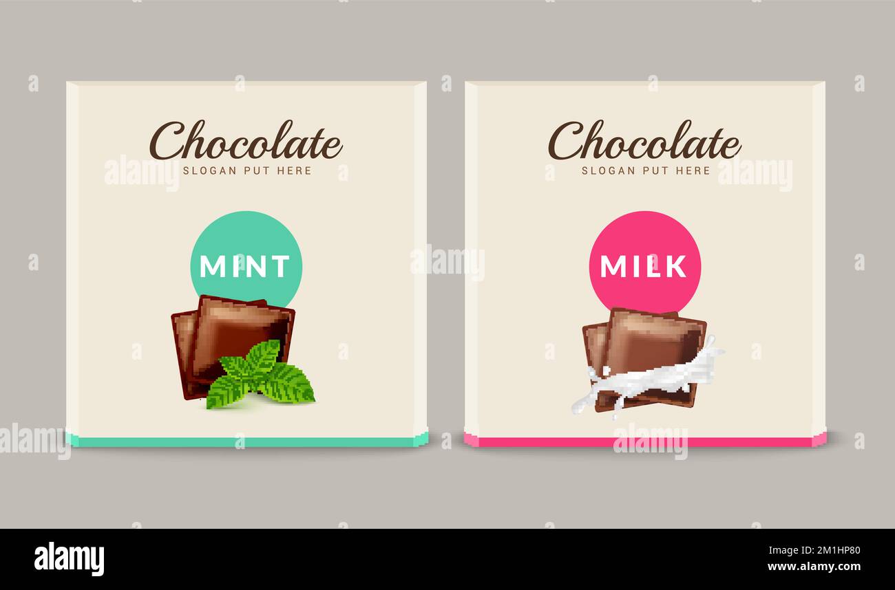 Chocolate bar packaging template design. Chocolate branding product ...