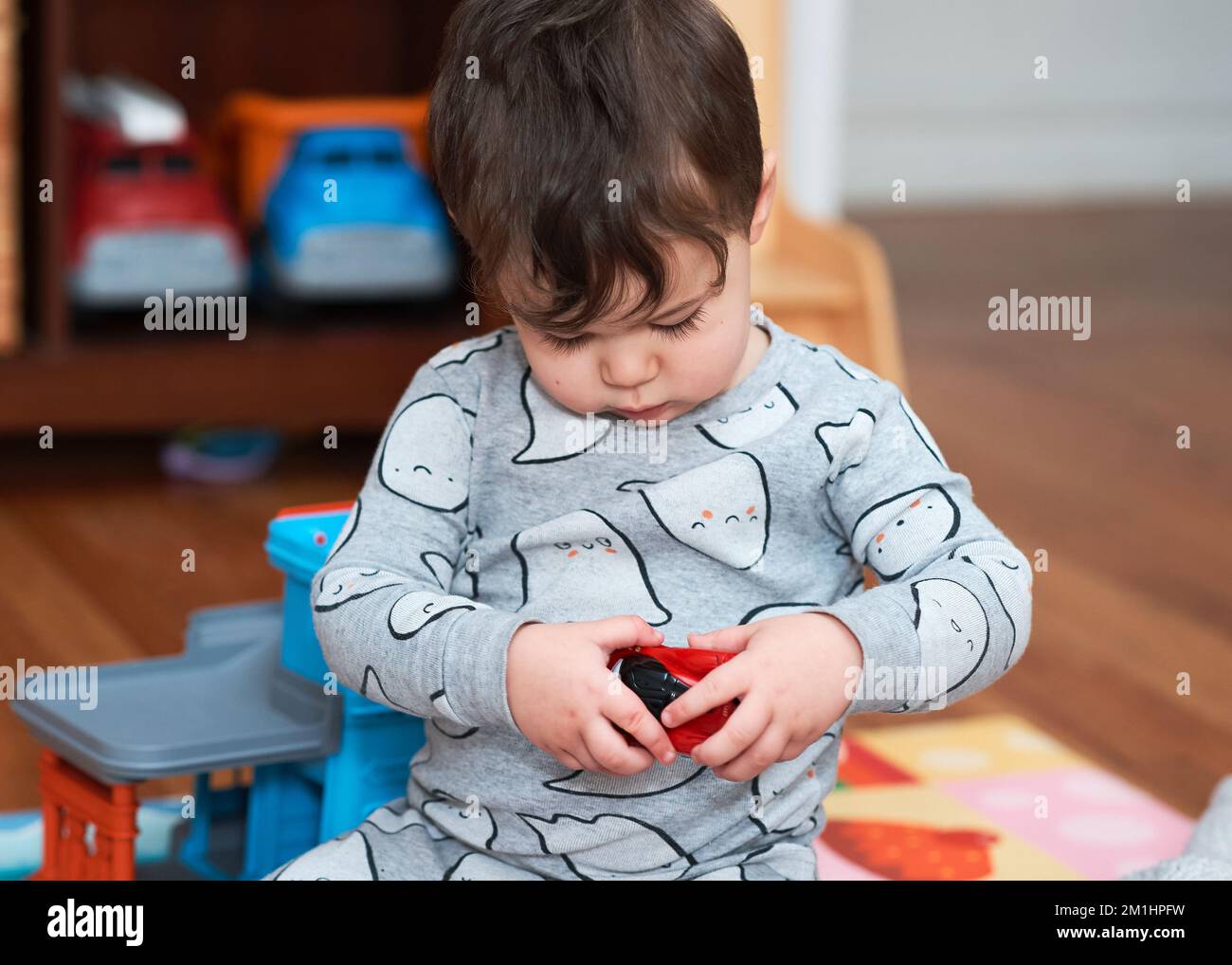 cute little boy playing in his room Stock Photo - Alamy