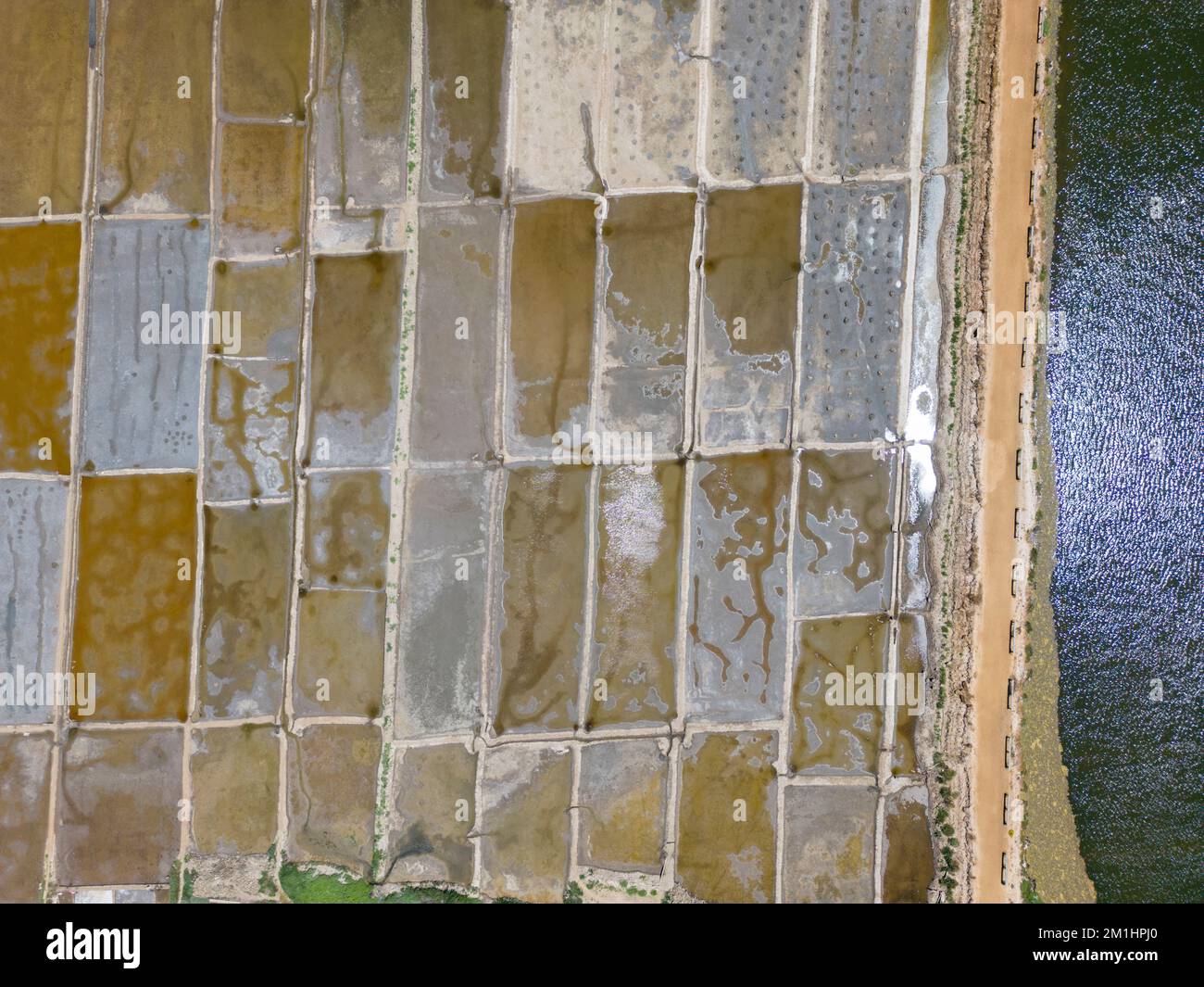 Aerial shot of Salinas de Cáhuil and Laguna Cáhuil (Pichilemu) - Chile ...