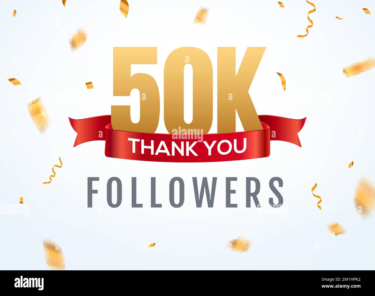 Thank you 50000 followers design template social network number ...