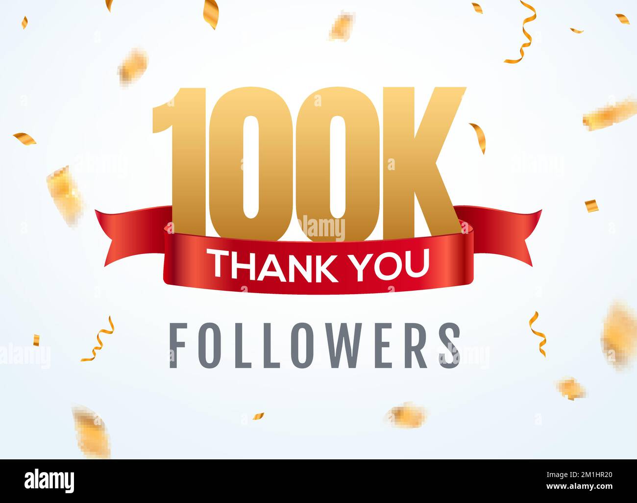 Thank you 100000 followers design template social network number ...
