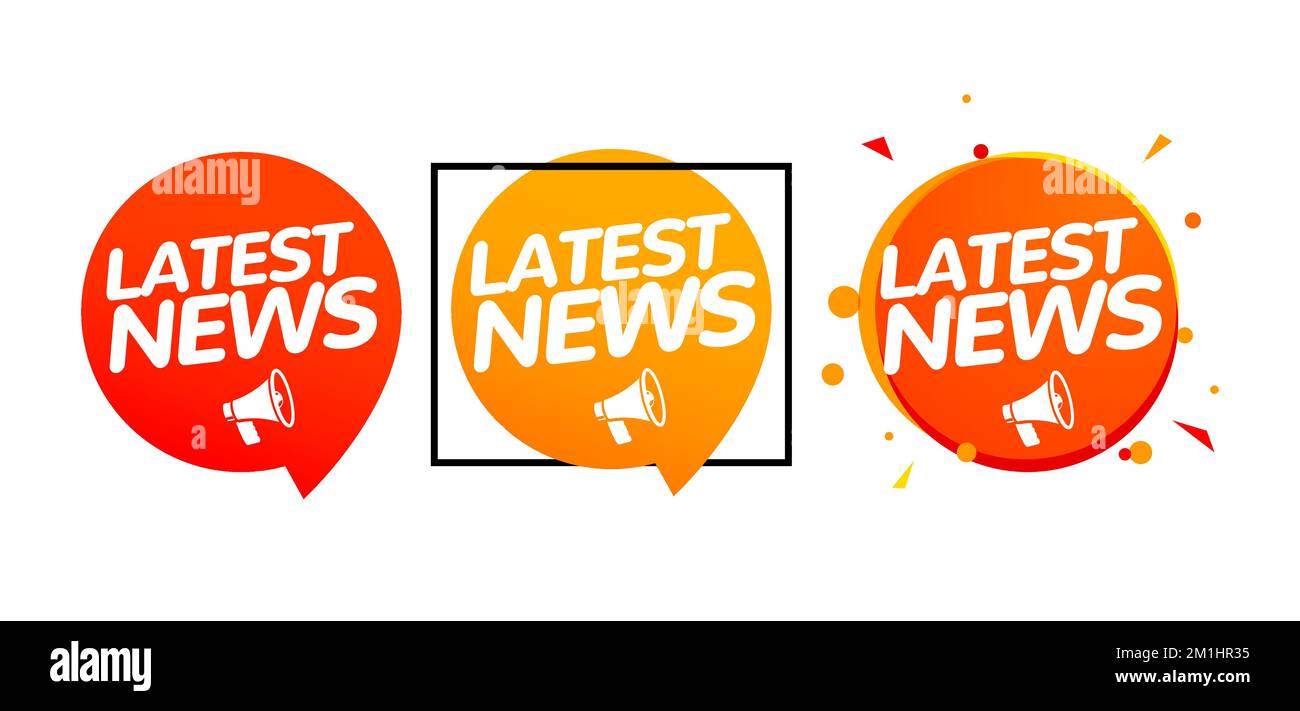 Latest news breaking report. Daily newspaper or news report banner icon ...