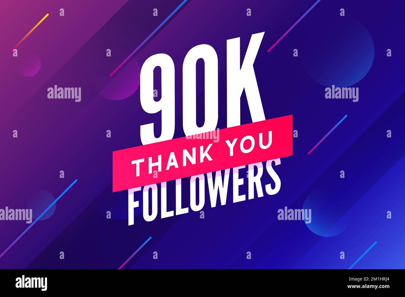 90000 followers vector. Greeting social card thank you followers ...