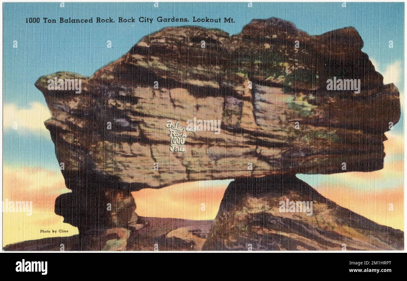 1000 Ton Balanced Rock, Rock City Gardens, Lookout Mt. , Tichnor ...