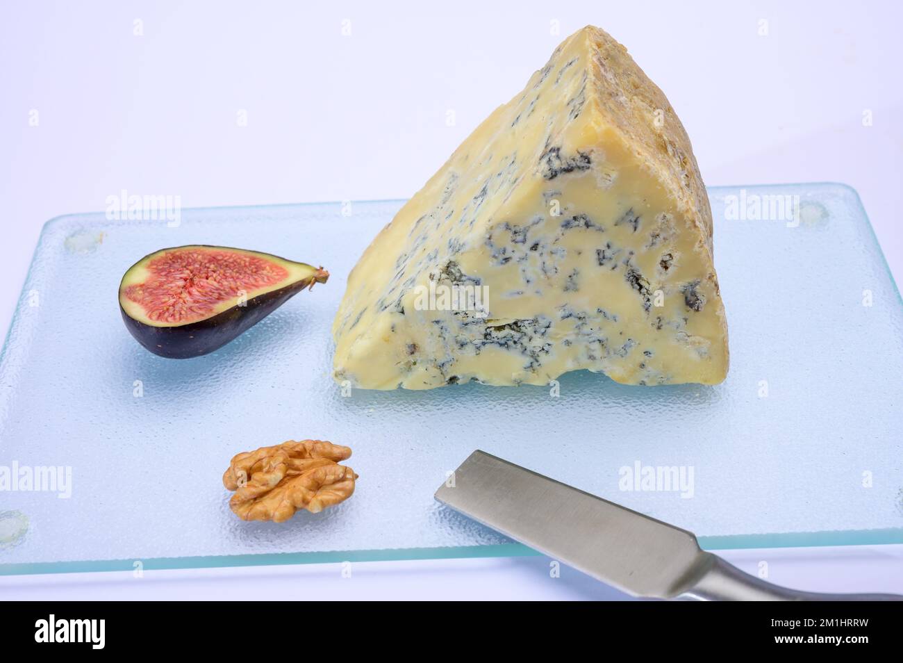 Cheese collection, piece of English old stilton blue cheese close up ...