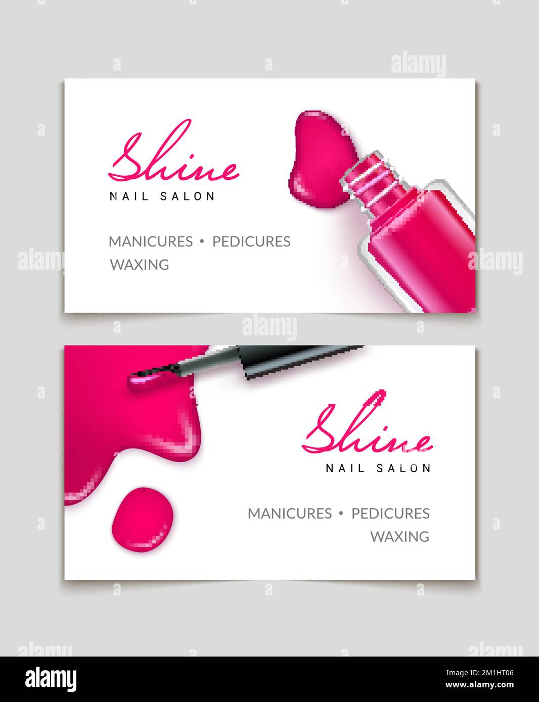 Nail polish makeup card template design. Manicure beauty business card ...