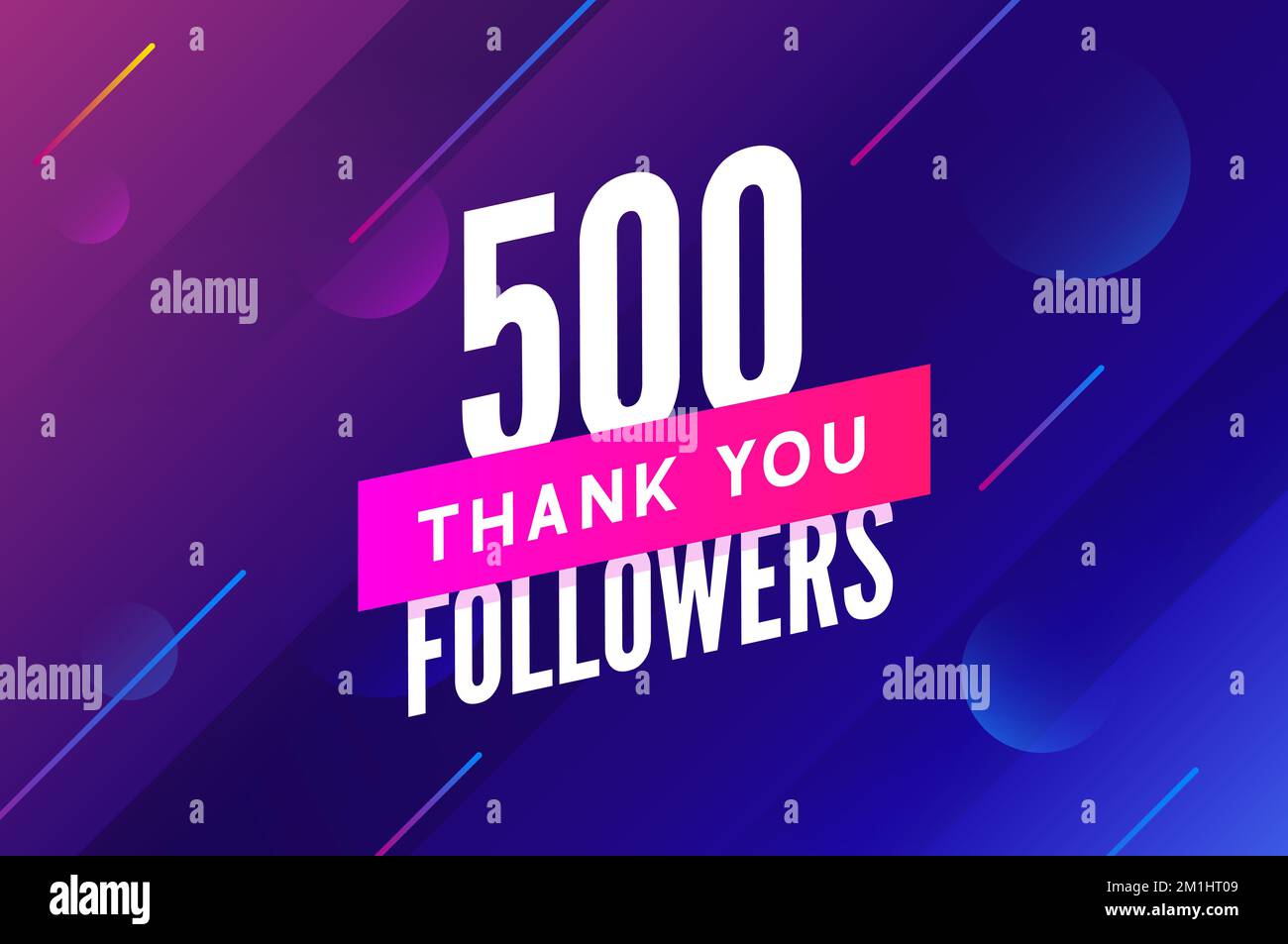 500 followers vector. Greeting social card thank you followers. Congratulations 500 follower ...