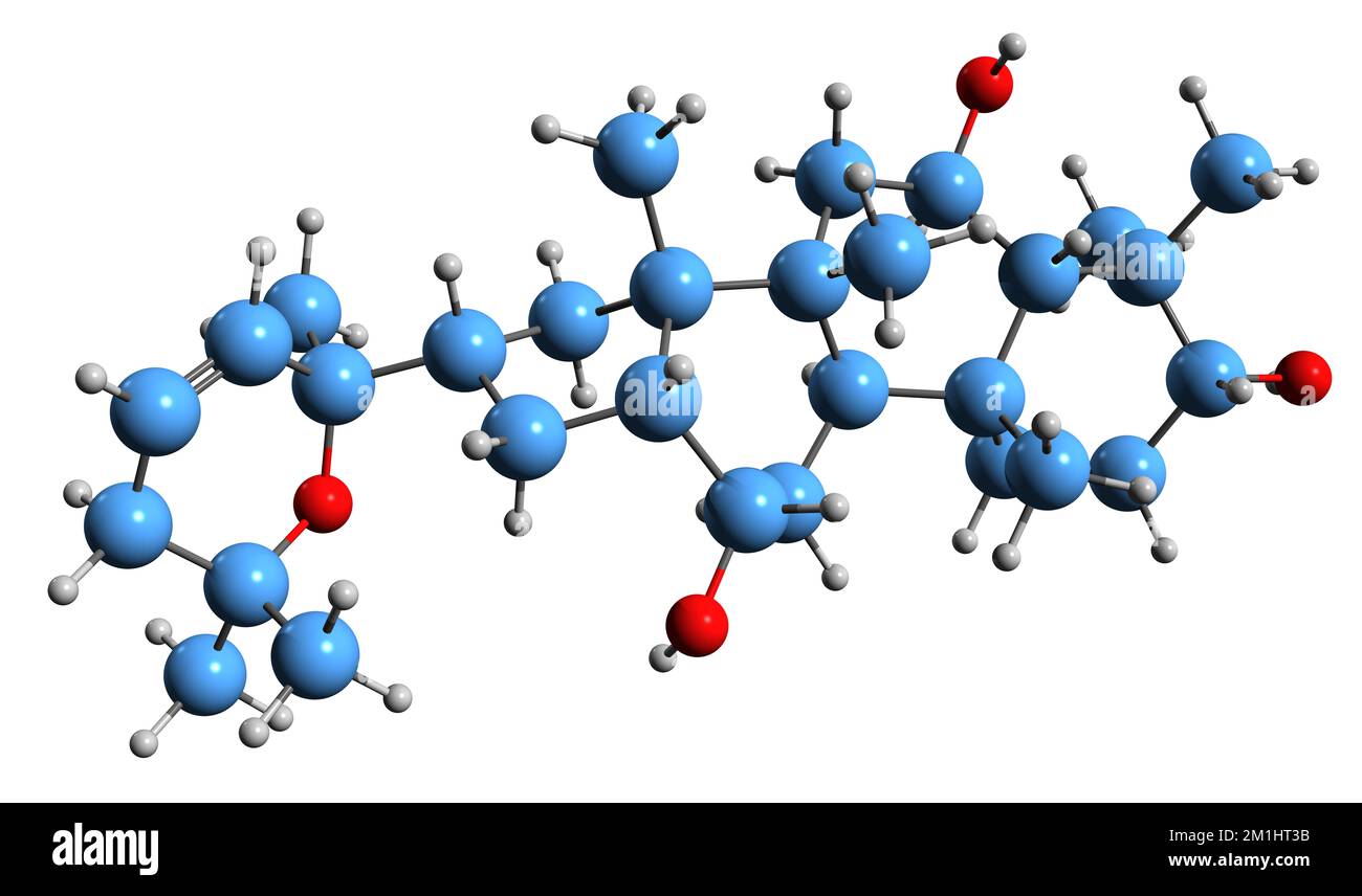 3D image of Panaxatriol skeletal formula - molecular chemical structure ...