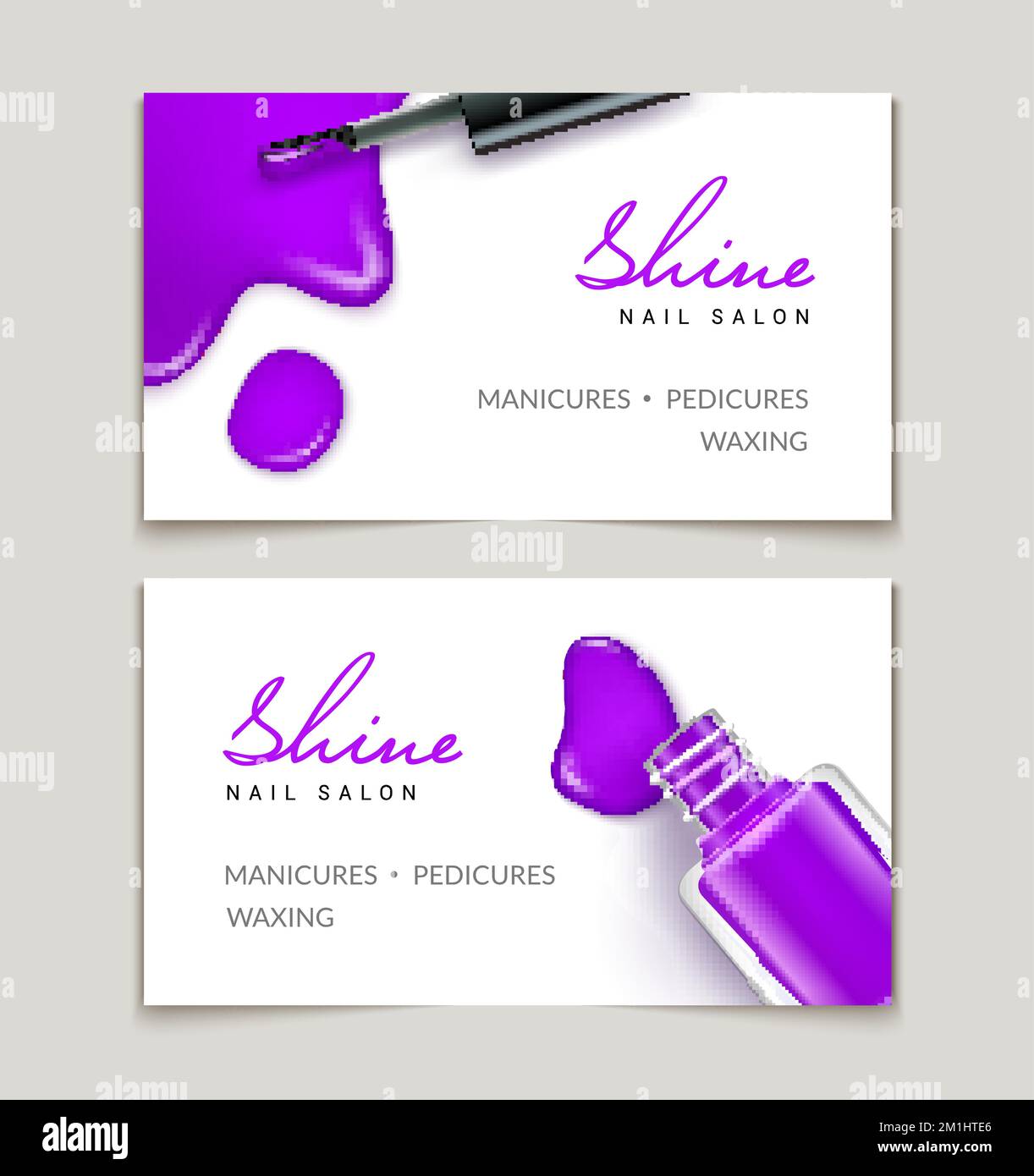 Nail polish makeup card template design. Manicure beauty business card ...