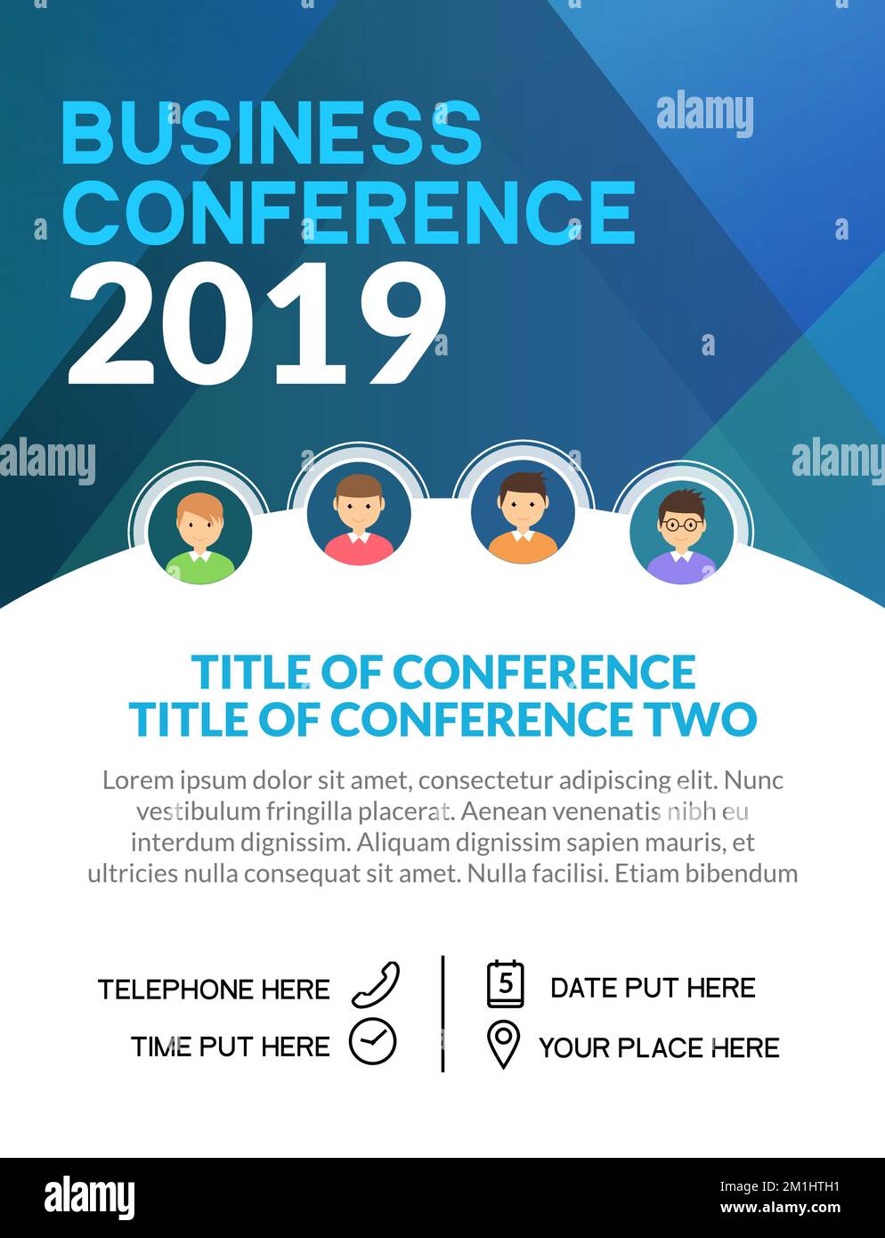 Business conference simple template invitation. Geometric magazine ...