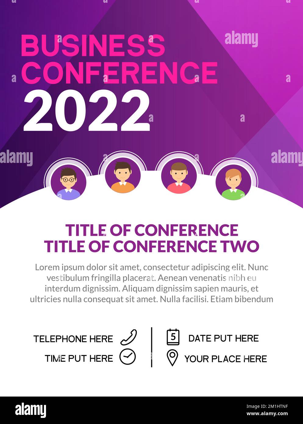 Business conference simple template invitation. Geometric magazine ...