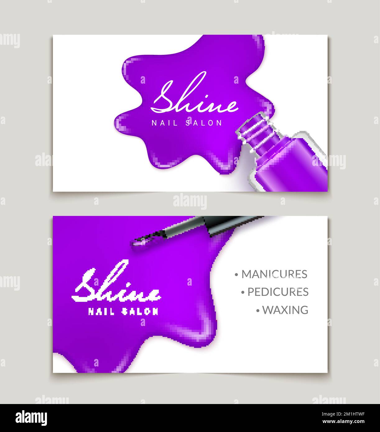 Nail polish makeup card template design. Manicure beauty business card ...