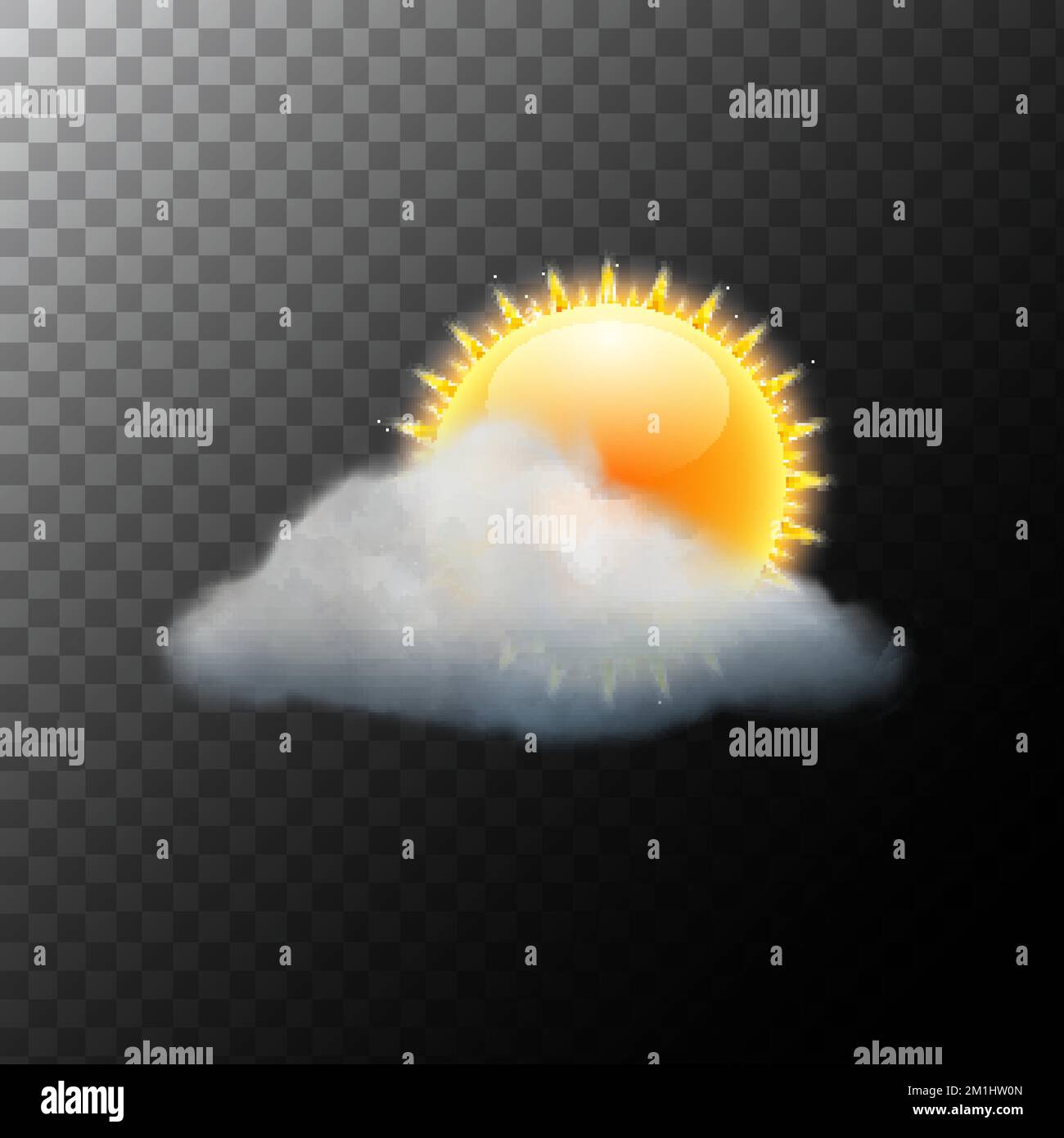 Cloud sky vector weather backgrund. Sun illustration warm day sunny ...