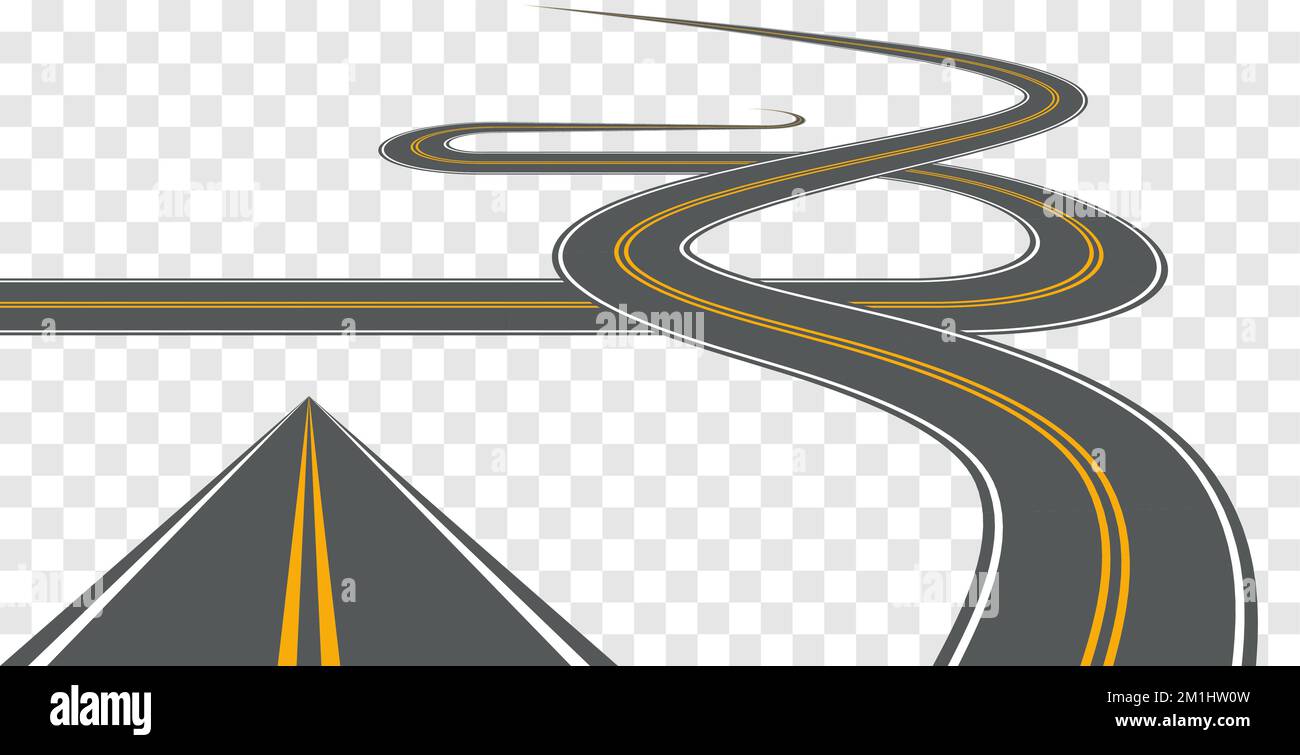 Vector road way winding journey highway illustration. Asphalt street ...