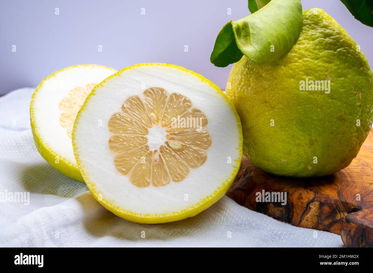 Lemon citron cedrate or Citrus medica, large fragrant citrus fruit with ...