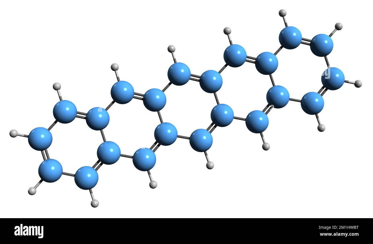 3D image of Pentacene skeletal formula - molecular chemical structure ...