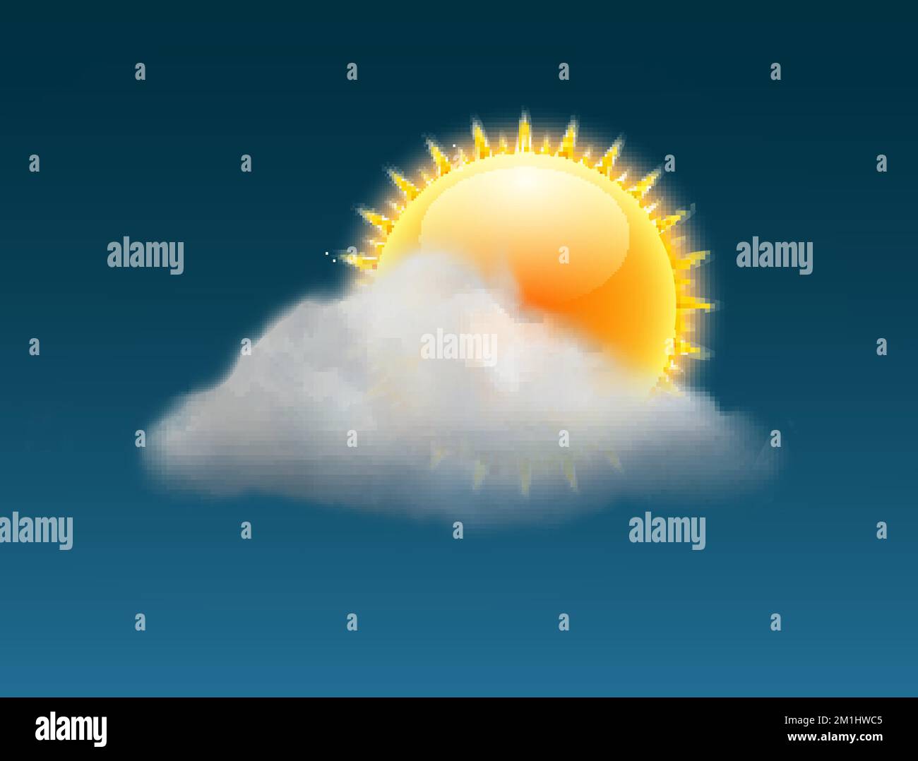 Cloud sky vector weather backgrund. Sun illustration warm day sunny ...