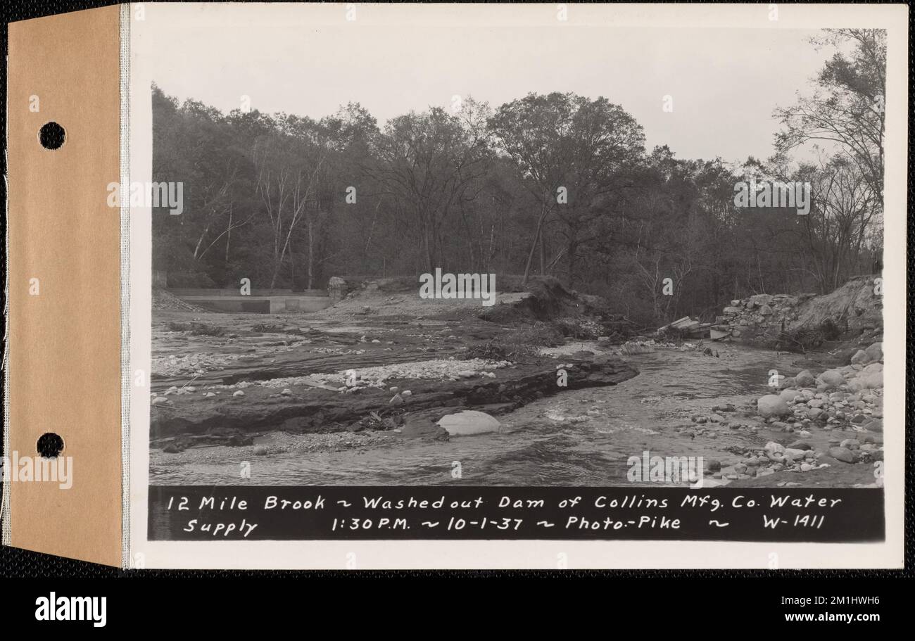 12 Mile Brook, Collins Manufacturing Co. dam, washed out, Wilbraham ...