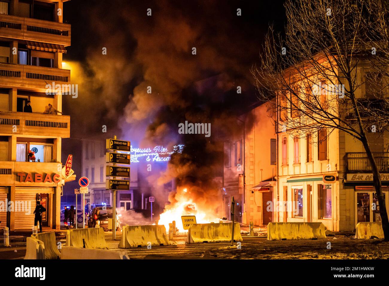 ANNEMASSE, FRANCE - DECEMBER 10, 2022: Violent clash between french ...