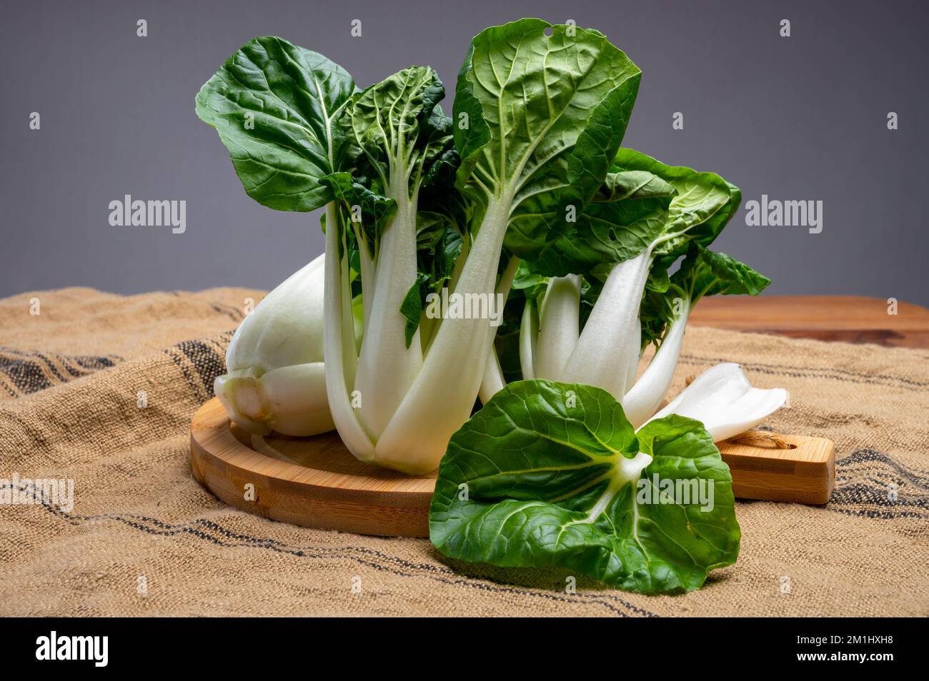 Young fresh organic white bok choy or bak choi Chinese cabbage ready to ...