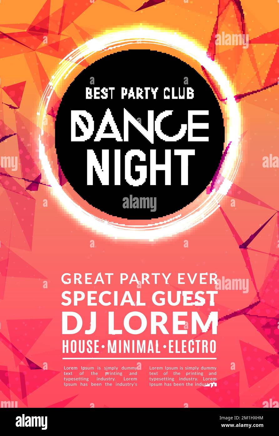 Abstract disco dance night party poster brochure design backgorund ...