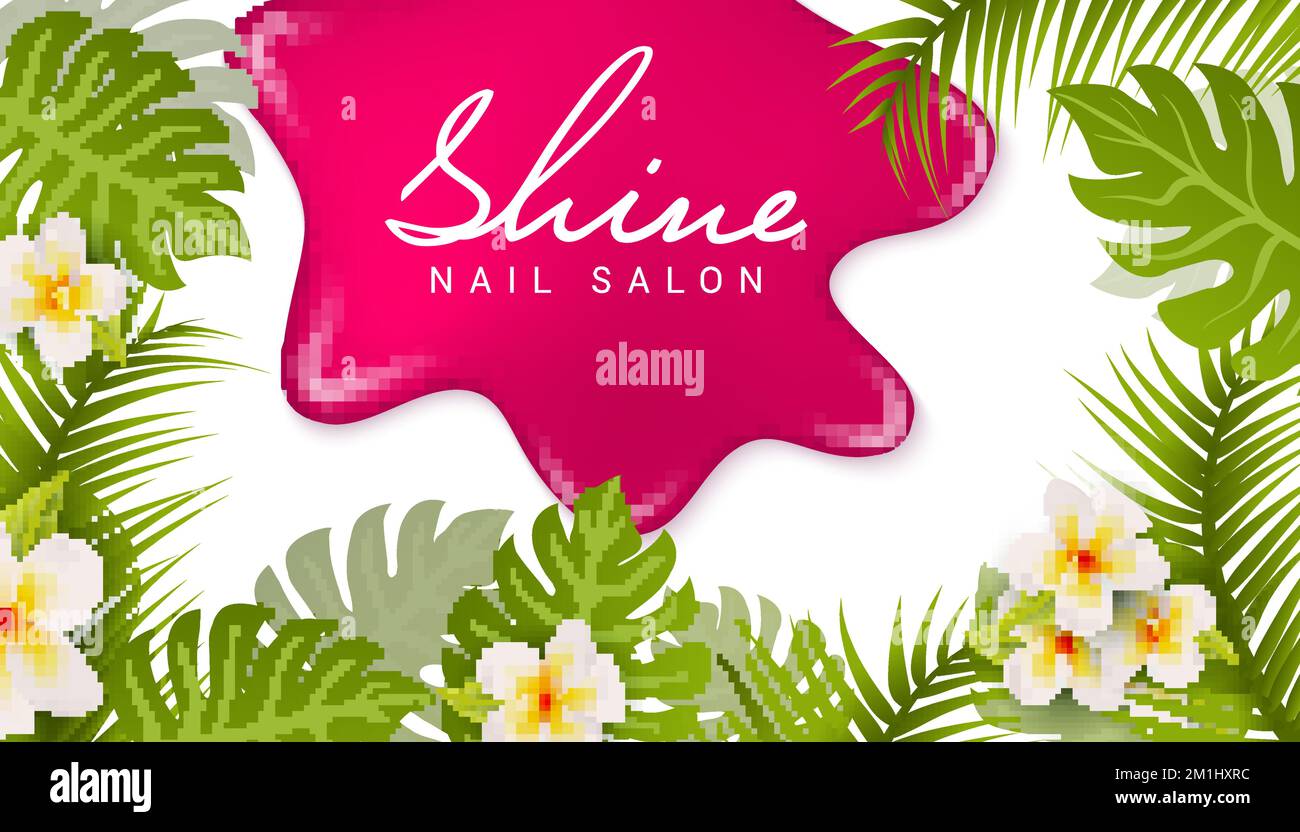 Nail salon business card design. Manicure beauty salon banner with ...