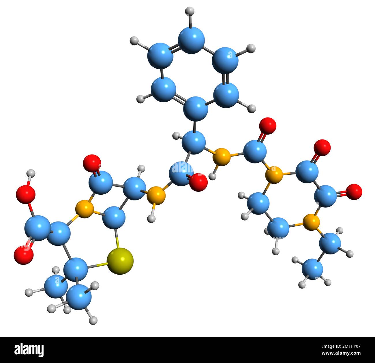 3D image of Piperacillin skeletal formula - molecular chemical ...