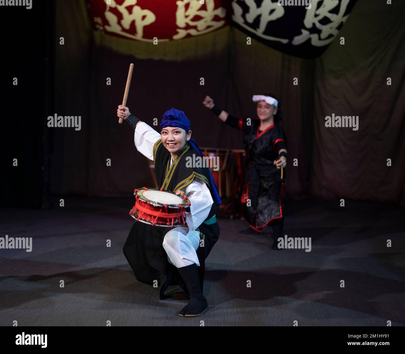 Eisa dance performance at Ryukyu Mura, Yomitan, Okinawa Stock Photo - Alamy