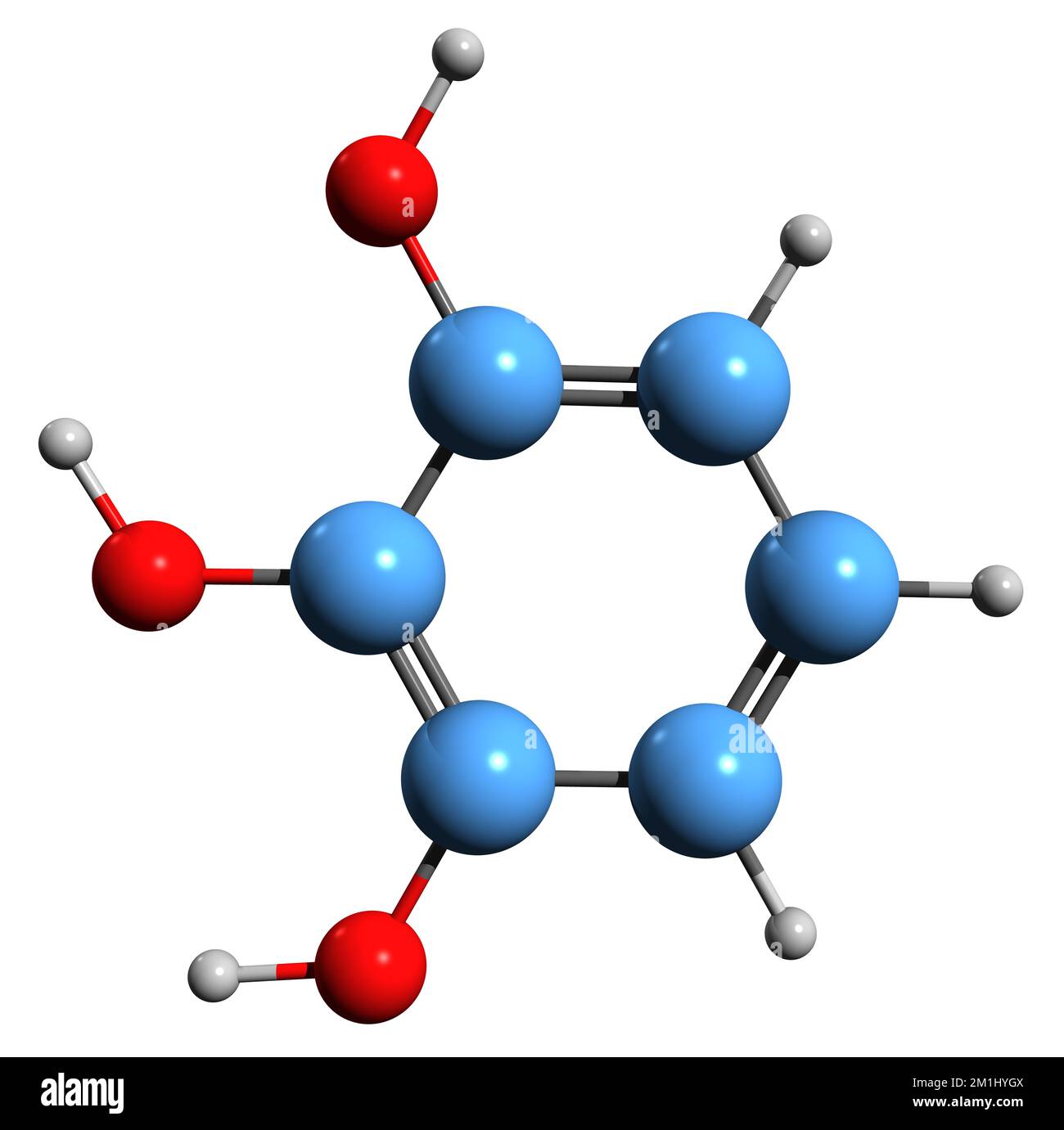 3D image of Pyrogallol skeletal formula - molecular chemical structure ...