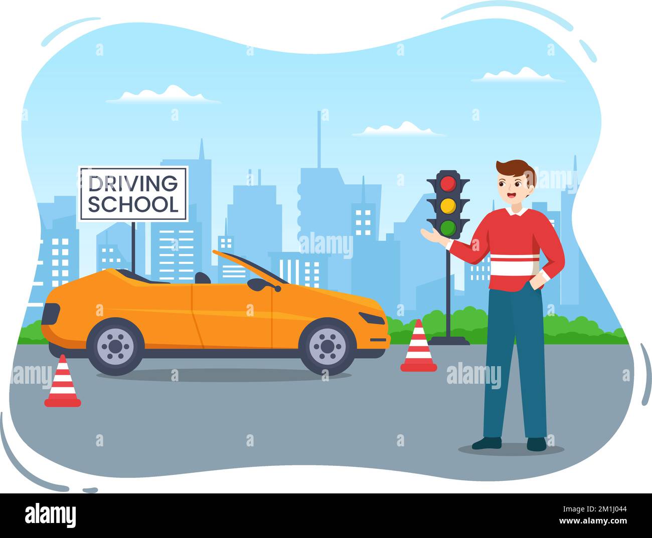 Driving School with Education Process of Car Training and Learning to ...