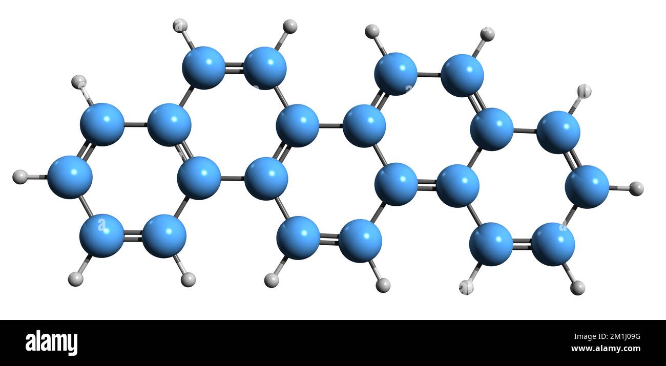 3D image of Picene skeletal formula - molecular chemical structure of ...