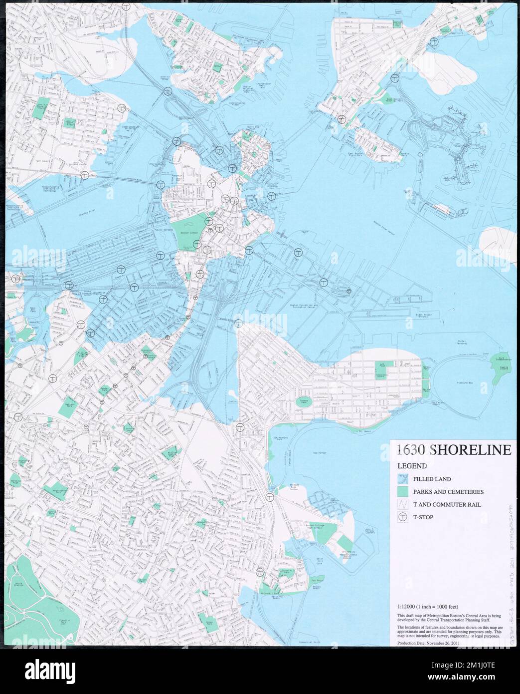 1630 shoreline , Local transit, Massachusetts, Boston, Maps, Fills ...