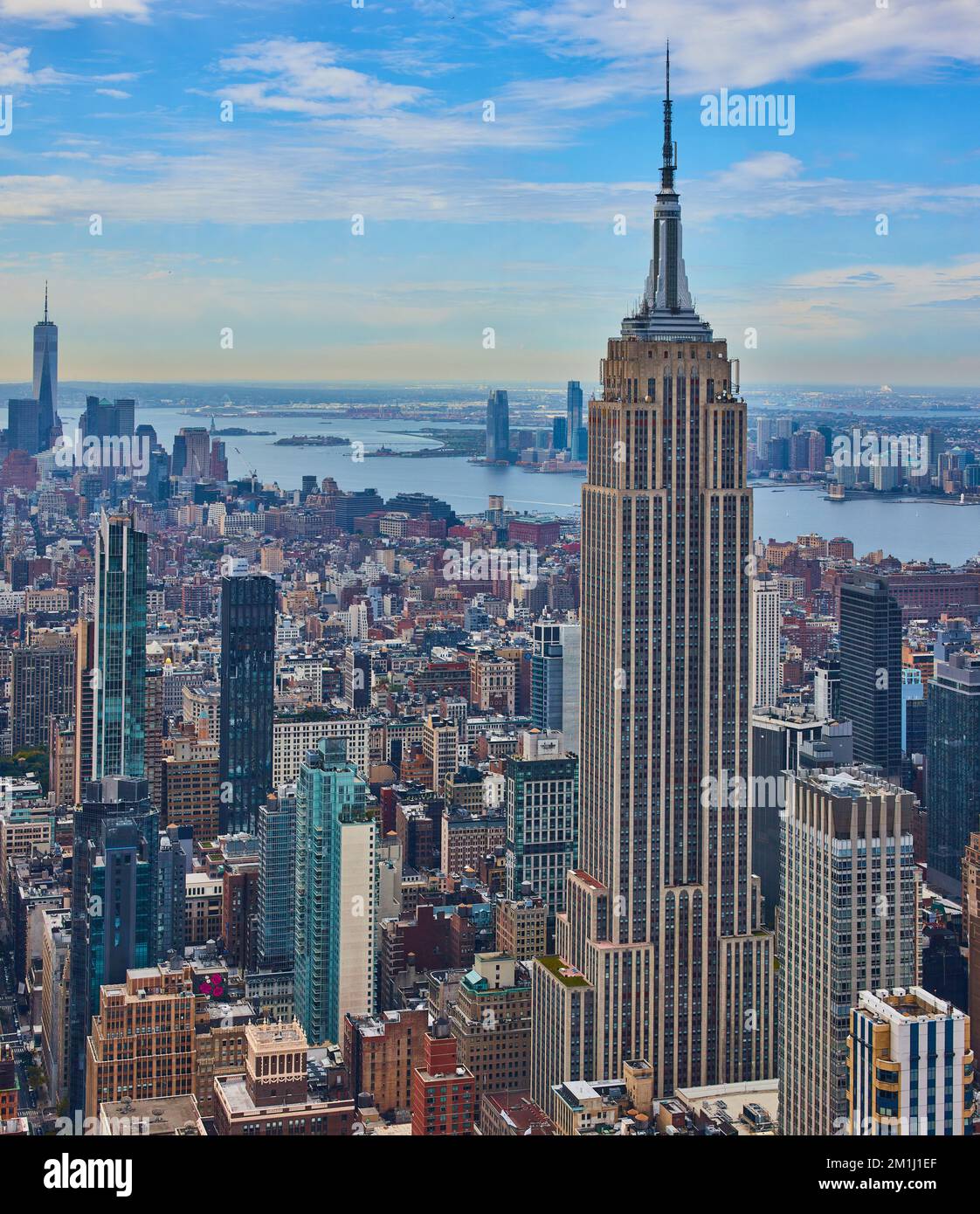 Stunning panorama vertical of Empire State Building New York City with ...