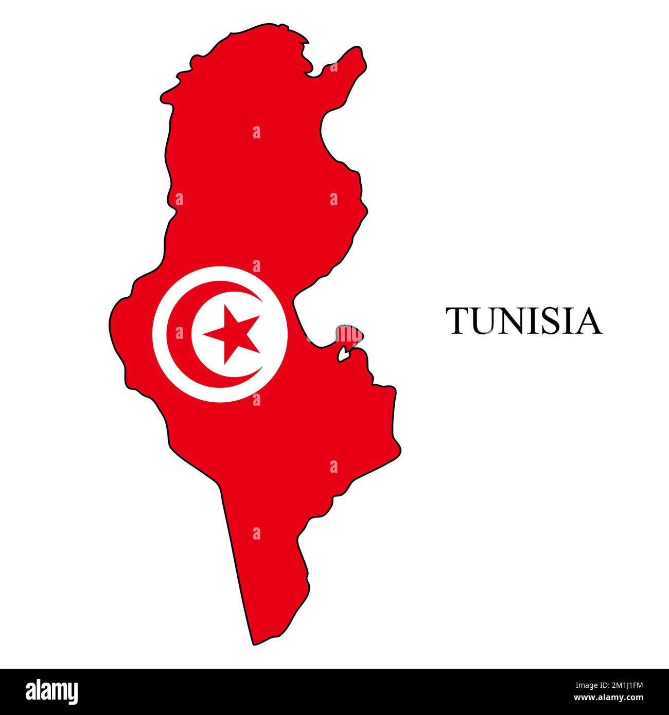 Tunisia Map Vector Illustration Global Economy Famous Country