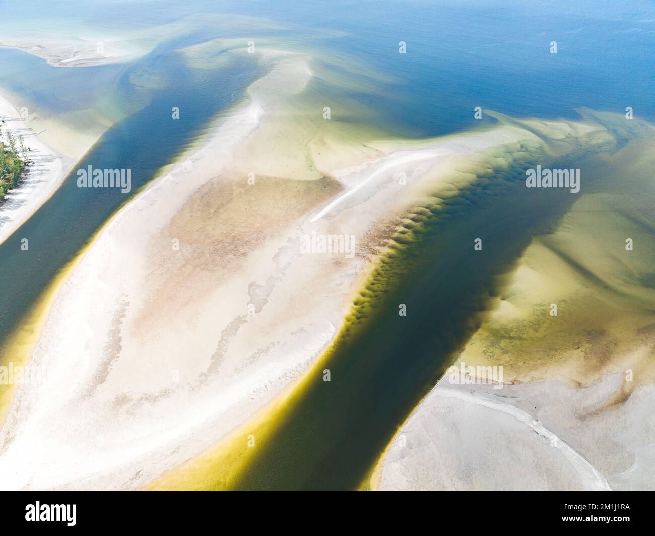 Aerial view of sand banks at Yong Ling Beach, Hat Yong Ling And Hat San ...