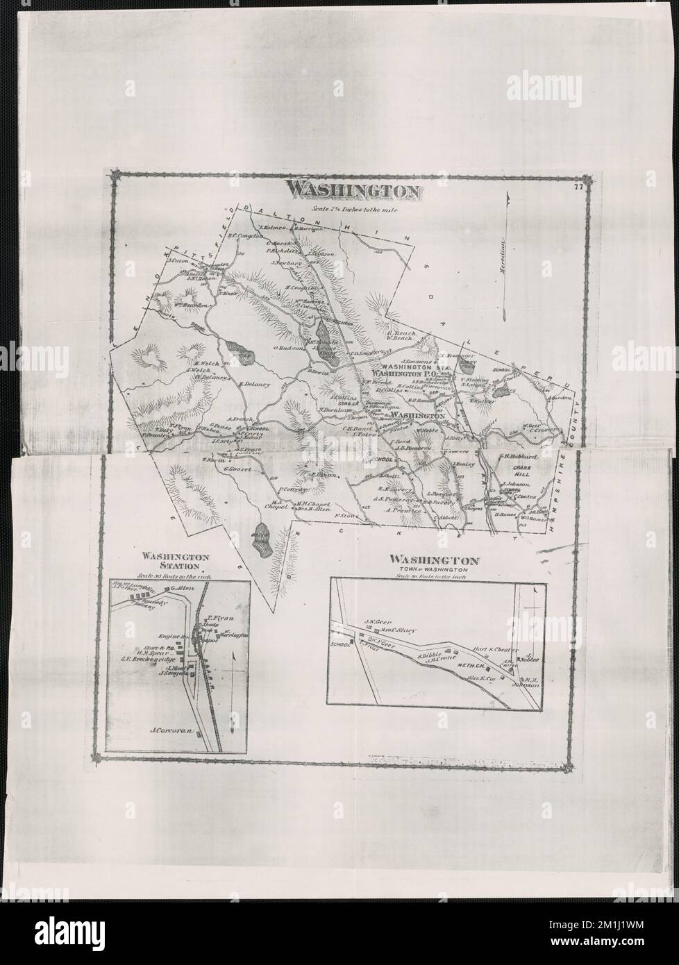 1876 Map of Washington ,. Messenger Collection Stock Photo - Alamy