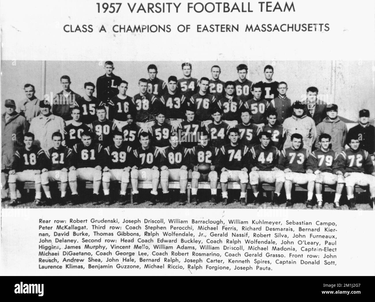 1957 Lawrence High School varsity football team , Football players ...