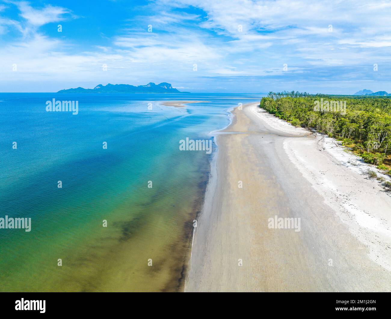 Aerial view of sand banks at Yong Ling Beach, Hat Yong Ling And Hat San ...
