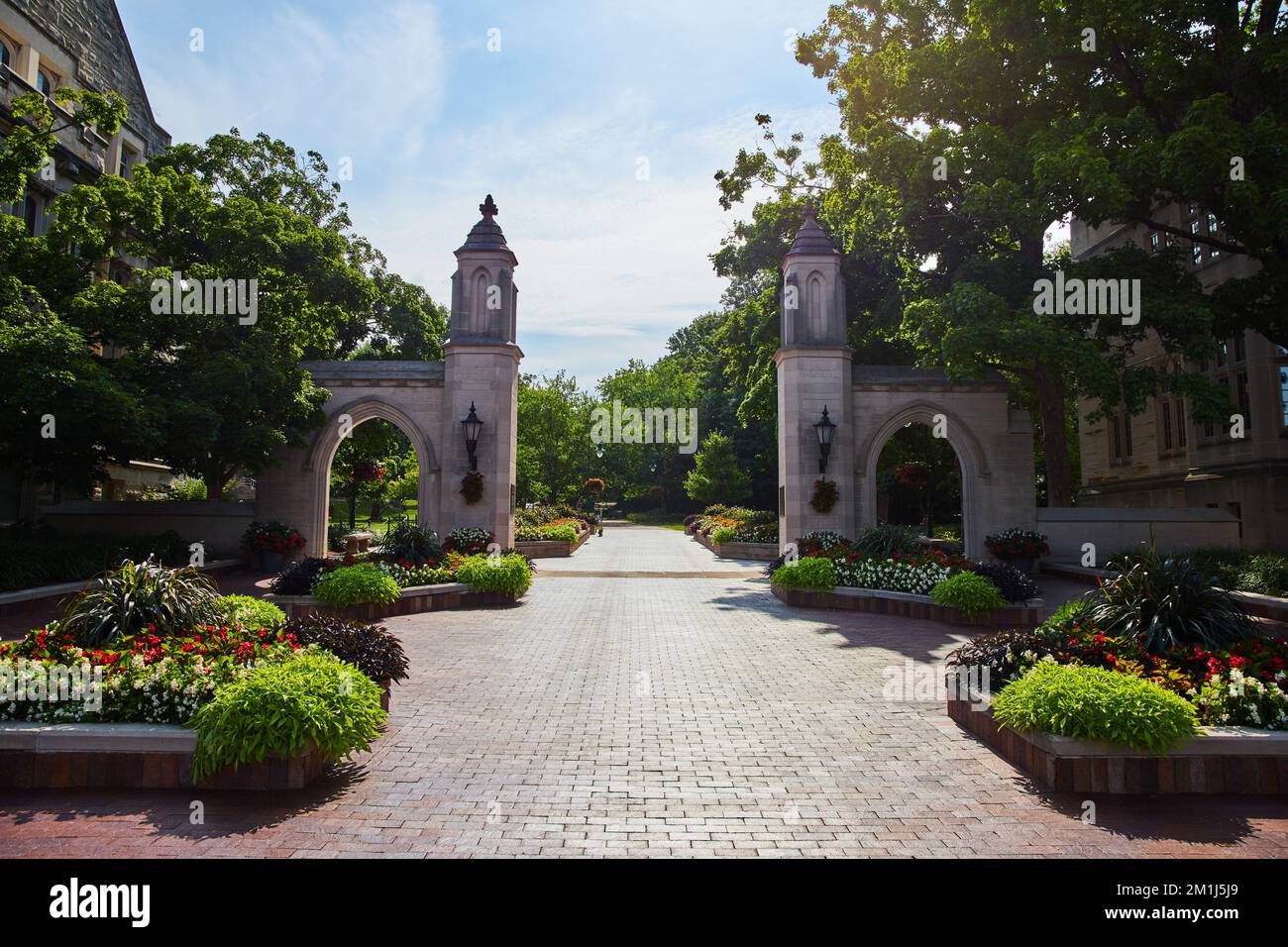 Welcome to Indiana University in Bloomington with brick boardwalk ...